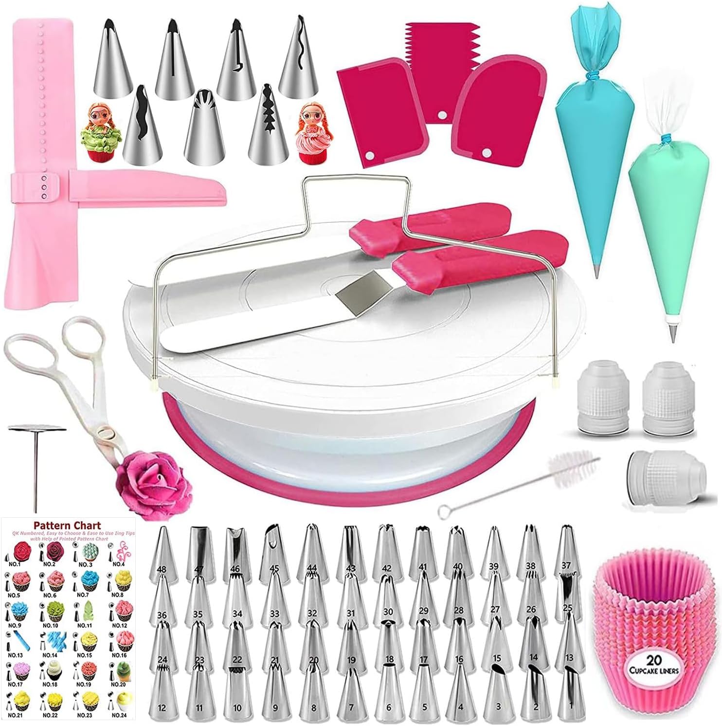 Cake Decorating Supplies Kit for Beginners, Set of 137, Baking Pastry ...
