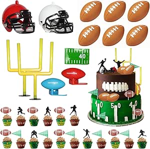 Amazon.com: BiBo Football Cake Topper Decorations, 36 PCS Football ...