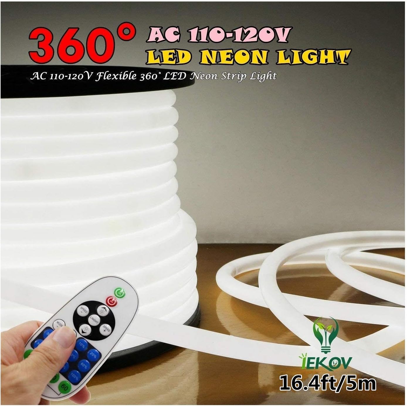 Amazon.com: 32.8Ft Neon Rope Lights,Flexible Led Rope Lights Control ...