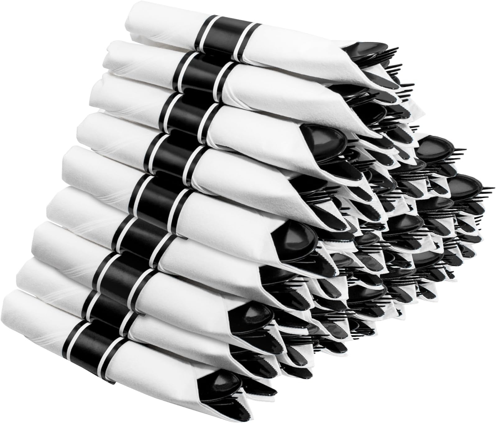 Amazon.com: Supernal 60 Pack Gold Plastic Silverware,Rolled Plastic ...