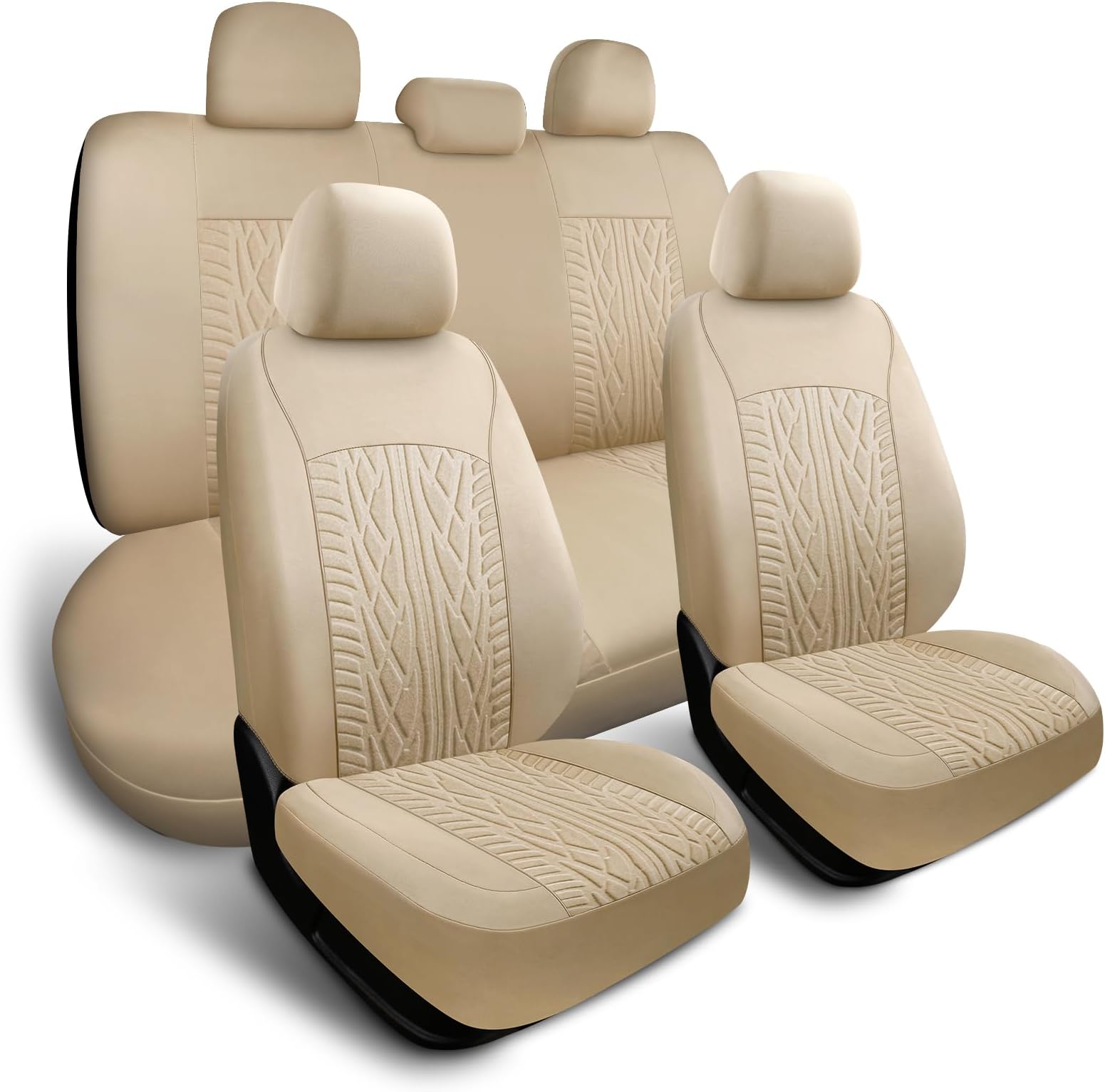 Amazon.com: GEEYONTEK Car Seat Covers Full Set, 5 Seat Breathable ...