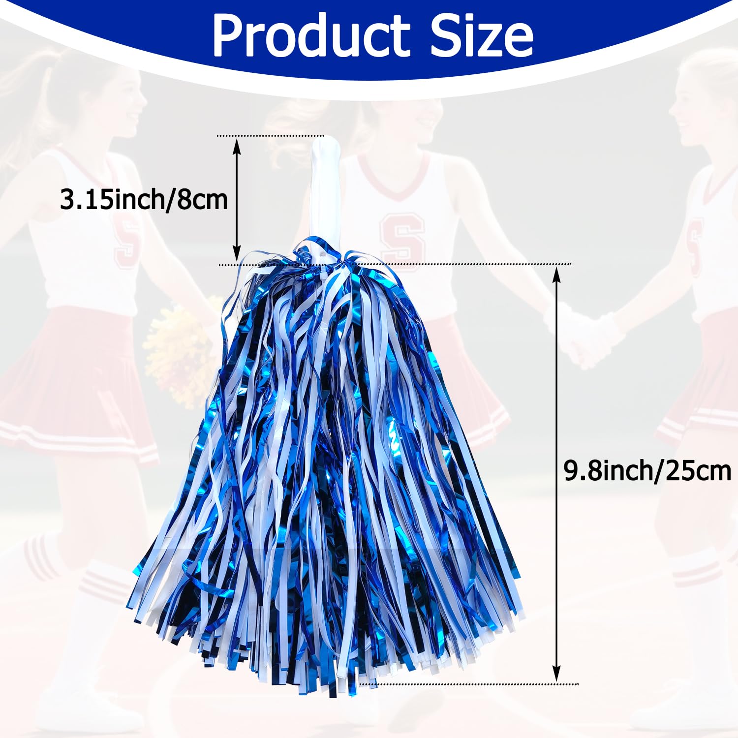 Snapklik.com : Hooshing 5PCS Blue And White Pom Poms Cheerleading ...