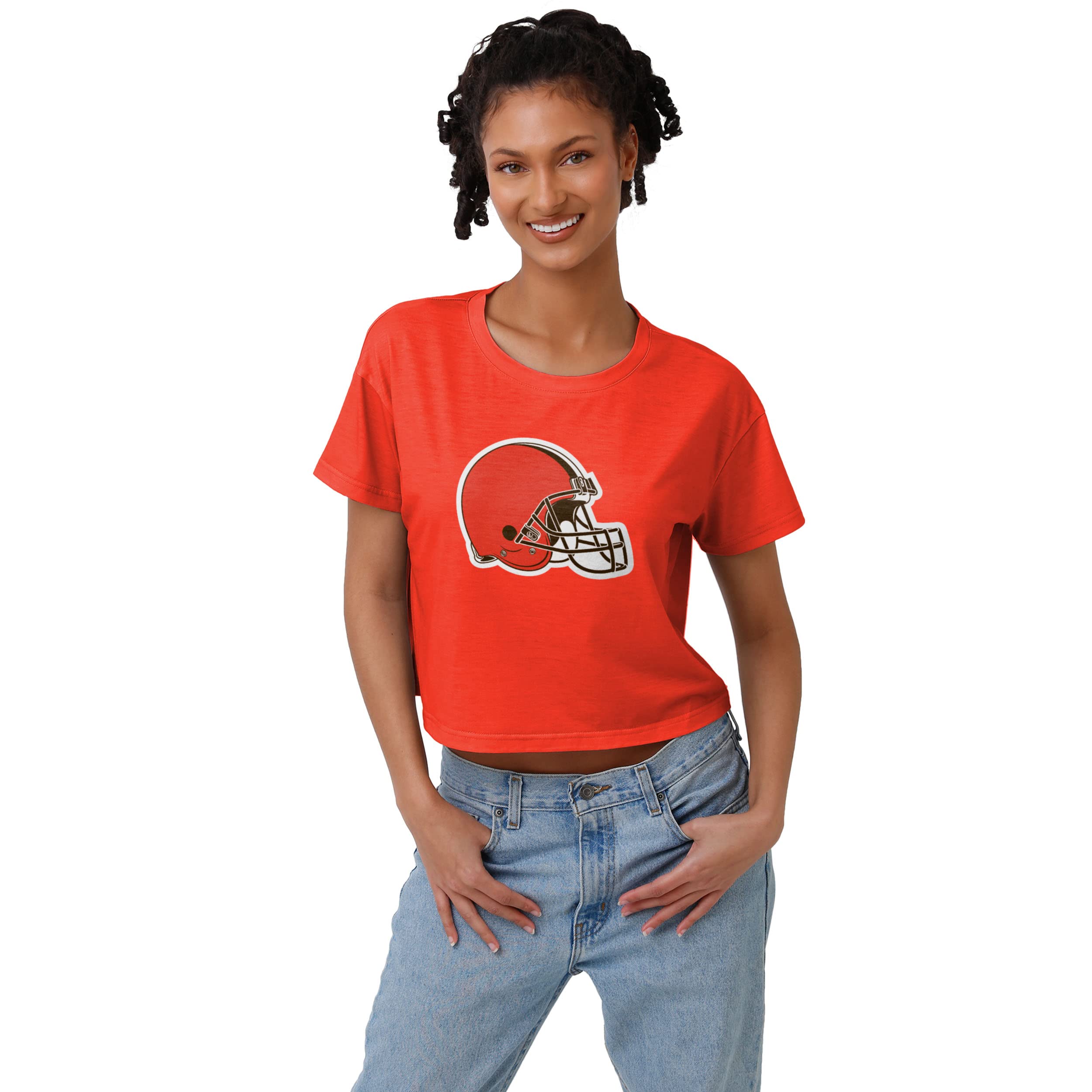 FOCO Women's NFL Team Logo Ladies Fashion Crop Top Shirt
