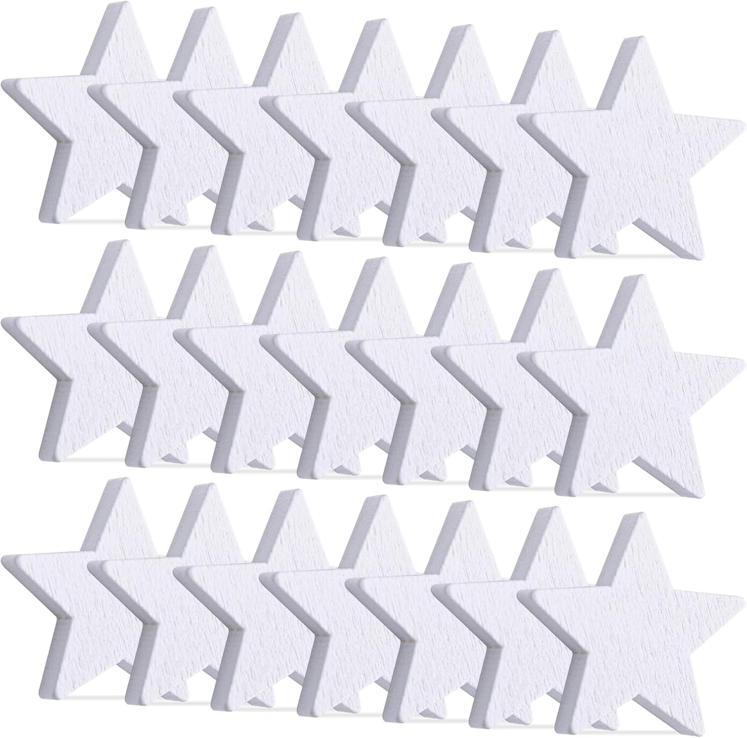 Amazon.com: Framendino, 100 Pack White Wooden Stars 1 Inch Wood Star ...