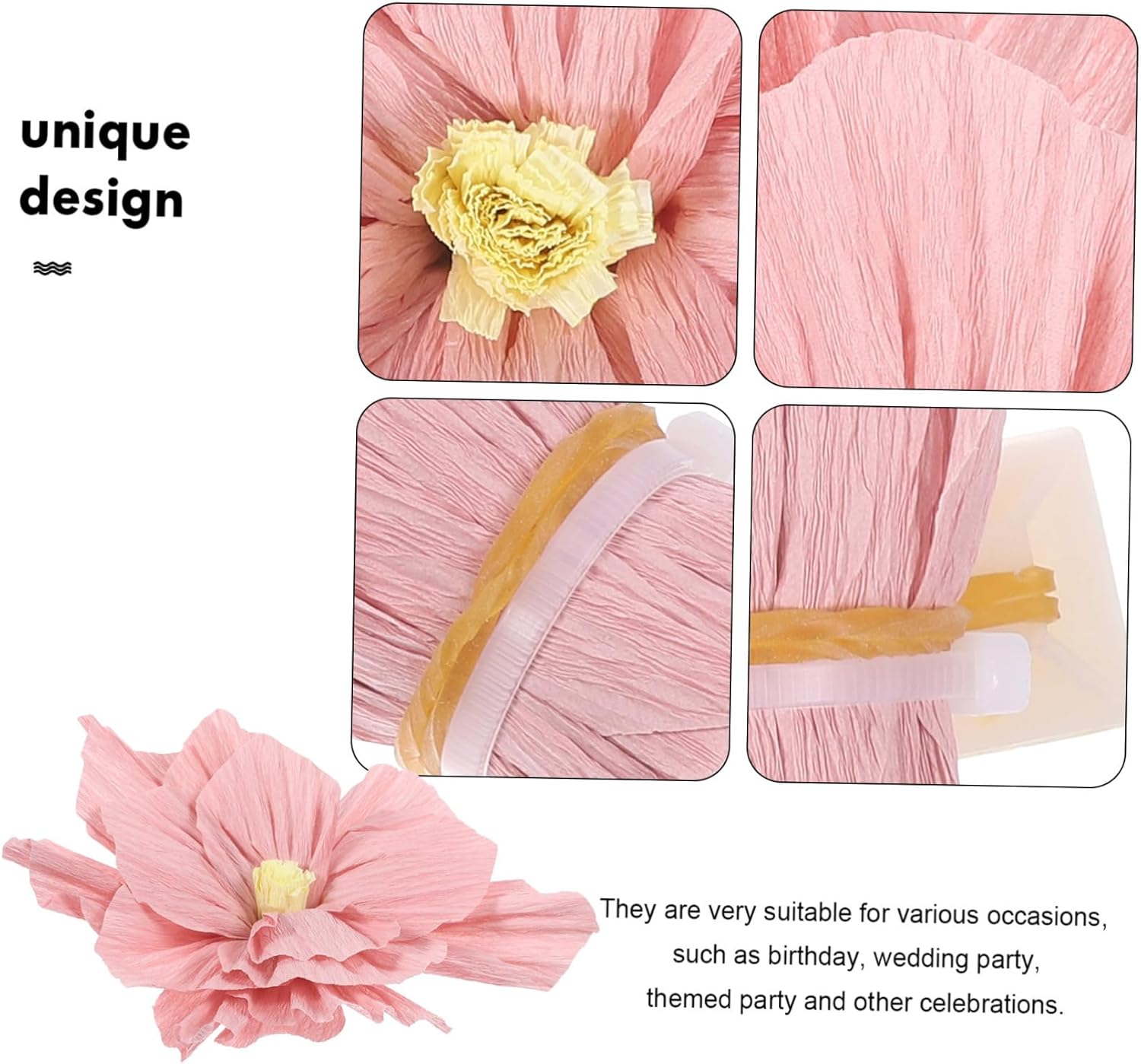 EXCEART 10pcs Crepe Paper Bouquet Paper Flowers Decor Fiesta Tissue ...