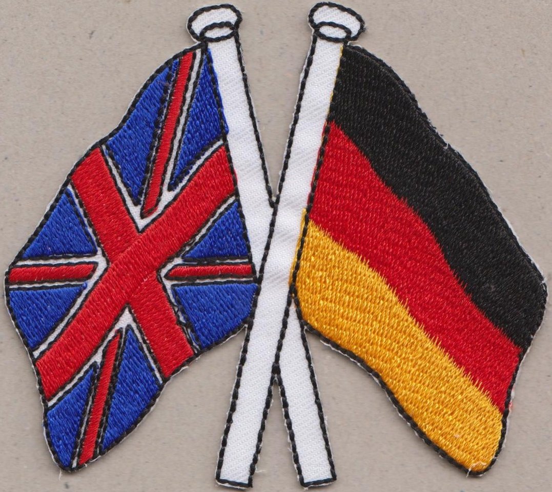 United Kingdom Union Jack and German Germany Flag Embroidered Patch ...