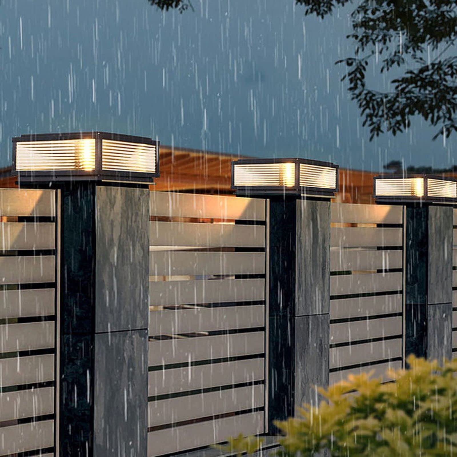 JHOTEC Outdoor Post Light,High Voltage Wired Lantern Column Lamp,Garden ...