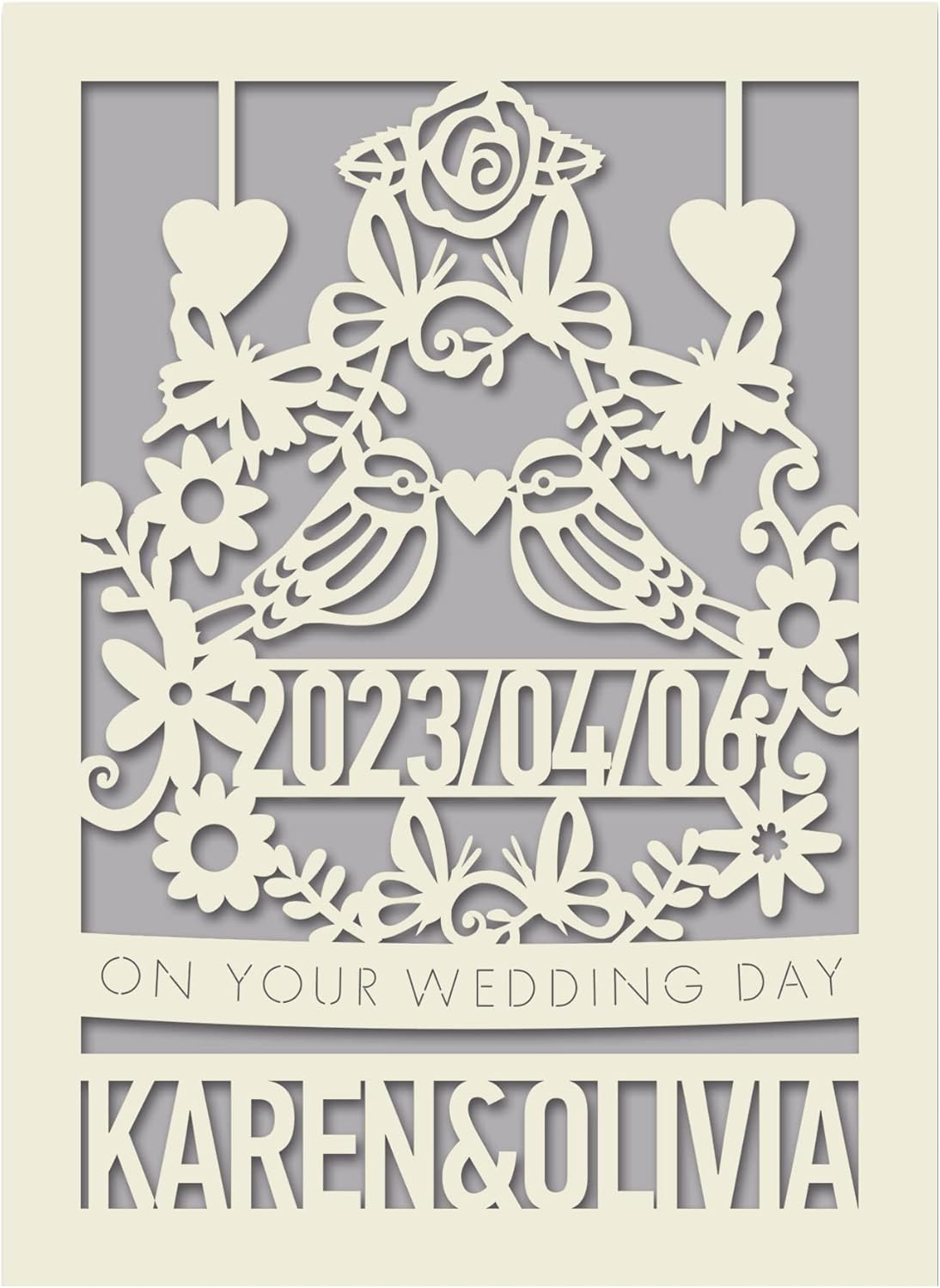 Wedding Card Personalised Wedding Card Laser Cut Wedding Anniversary ...