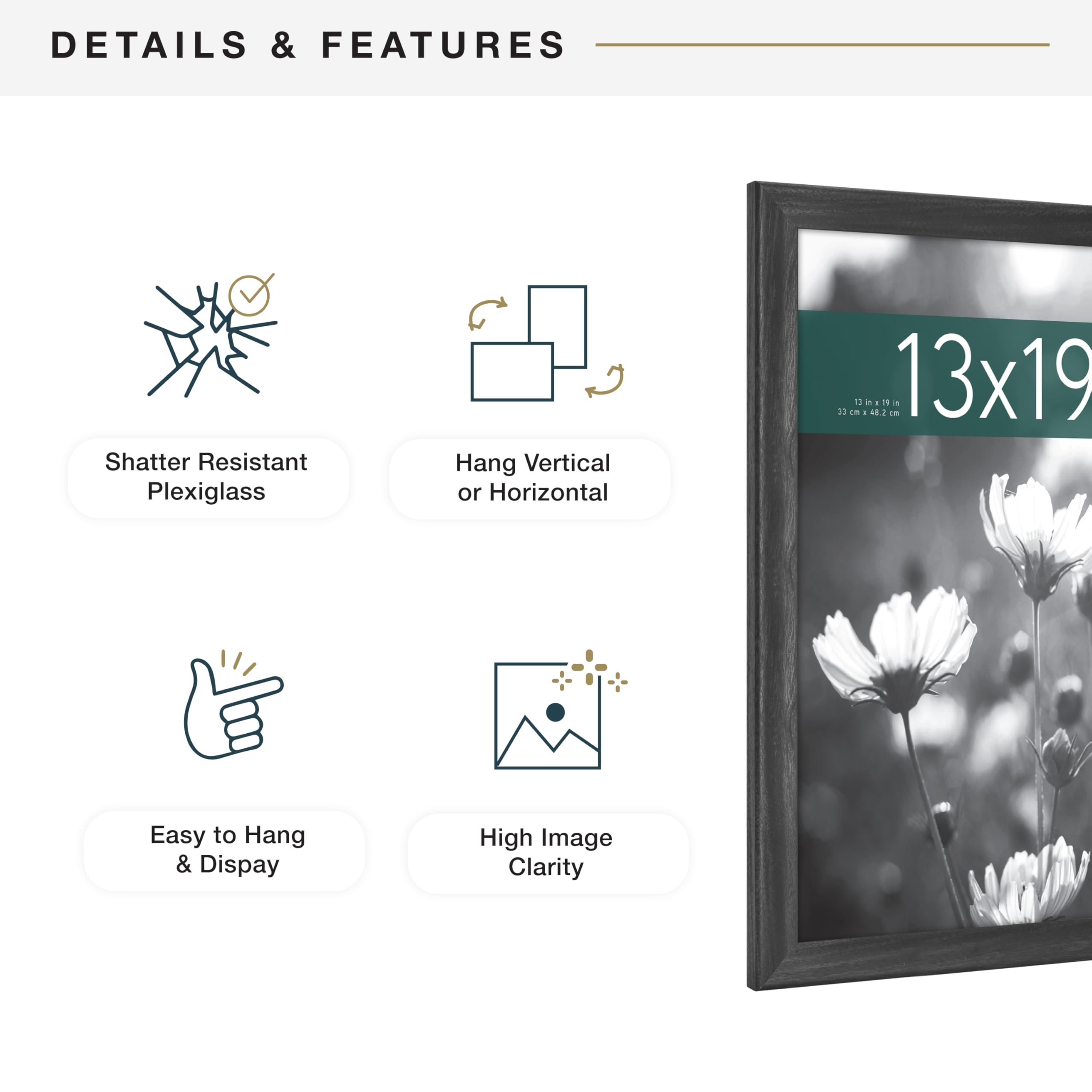 Snapklik.com : MCS Studio Gallery Classic 13x19 Picture Frame Black ...