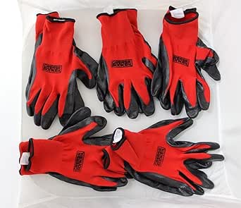 Amazon.com: Grease Monkey Nitrile Coated Work Gloves Large 5 Pairs ...