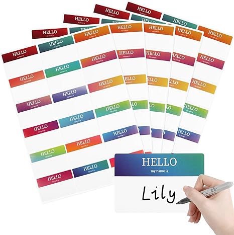 Amazon.com: STEFORD 360 PCS Name Tags, 18 Colors (3"x2") Peel and Stick ...