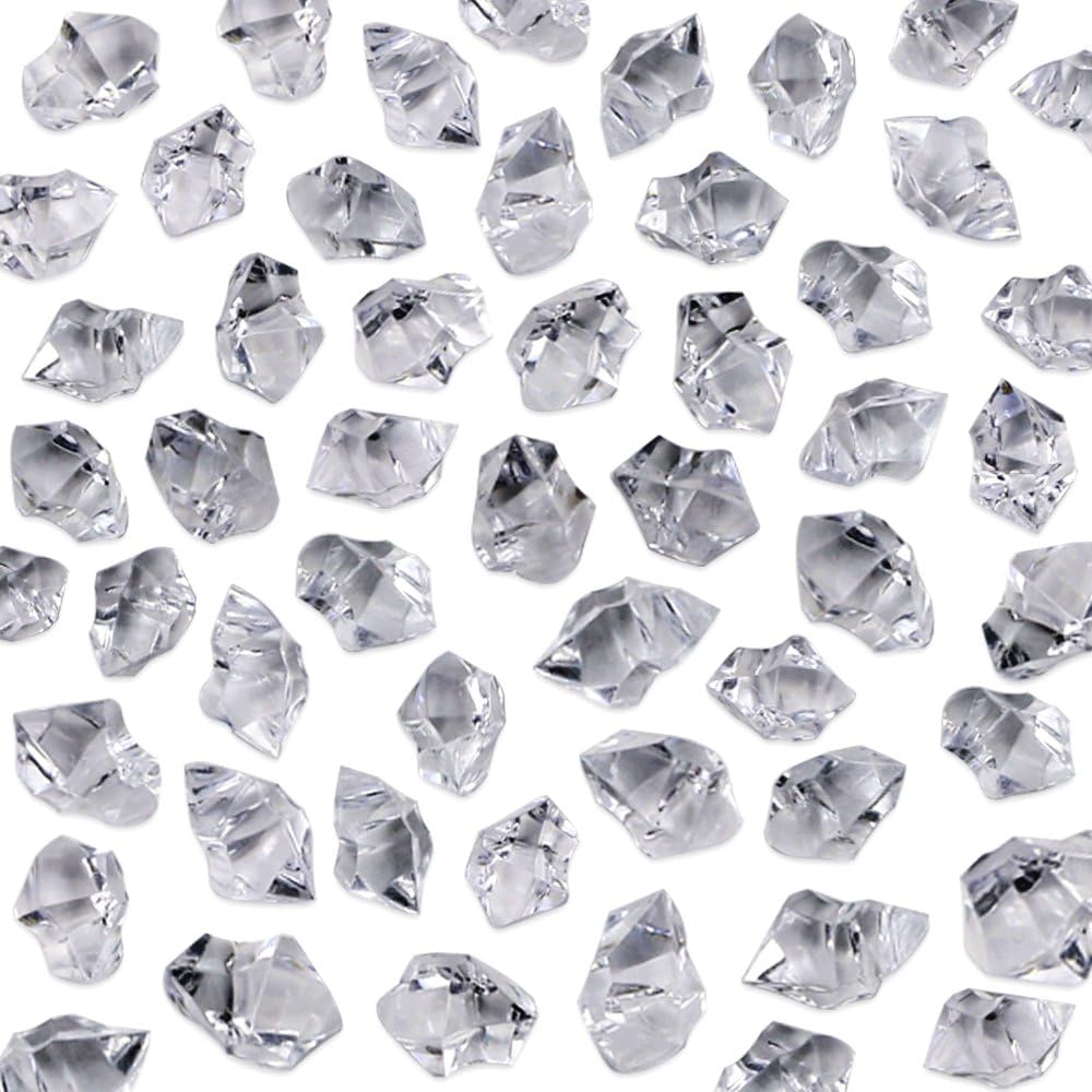 Amazon.com: Neworkg 500 Pieces Acrylic Clear Ice Rock Crystals Treasure ...
