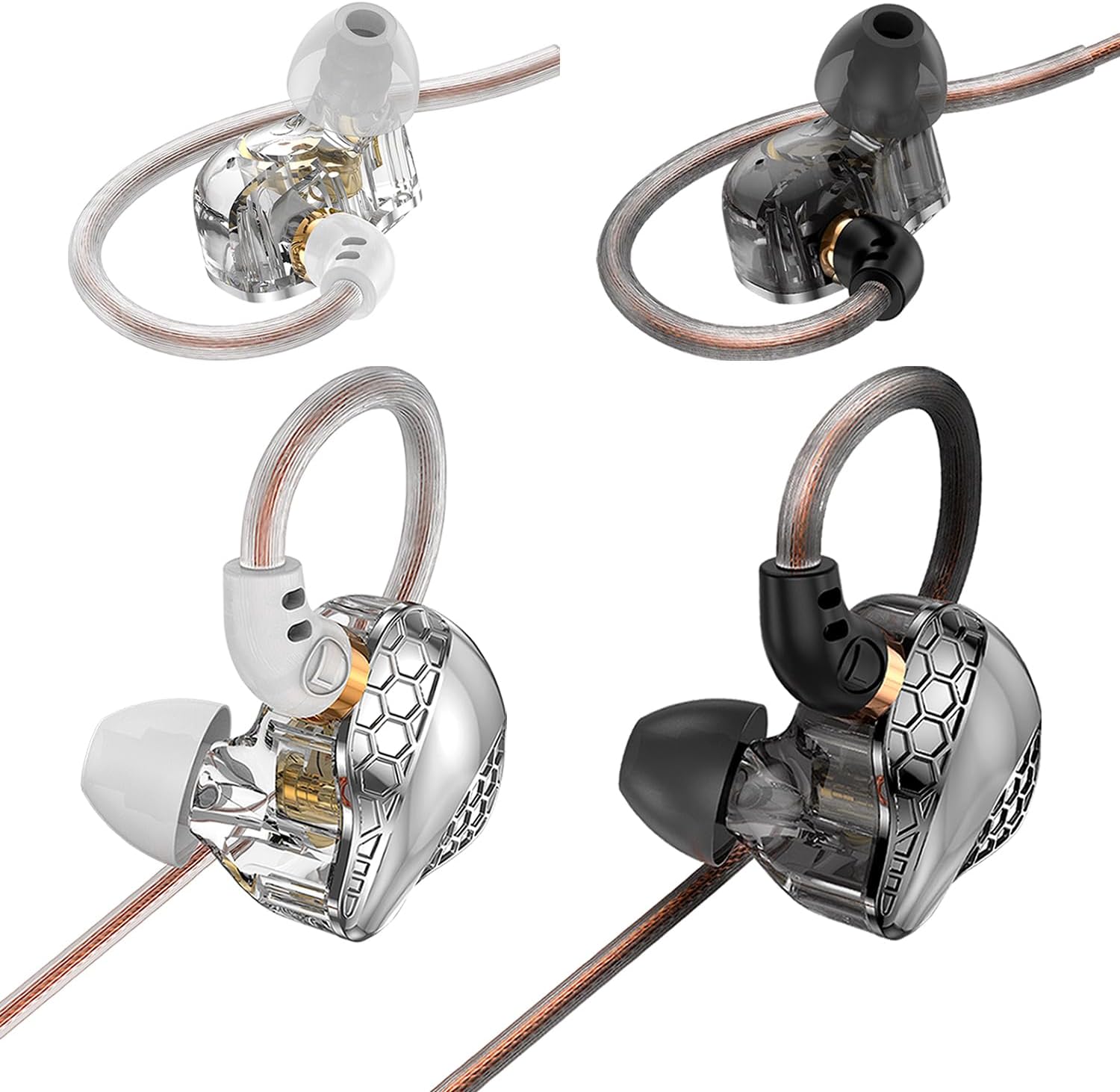 Amazon.com: HJX QKZ HI6T Wired Gaming Earbuds with Mic, in Ear Monitor Headphones,IEM Earphones ...