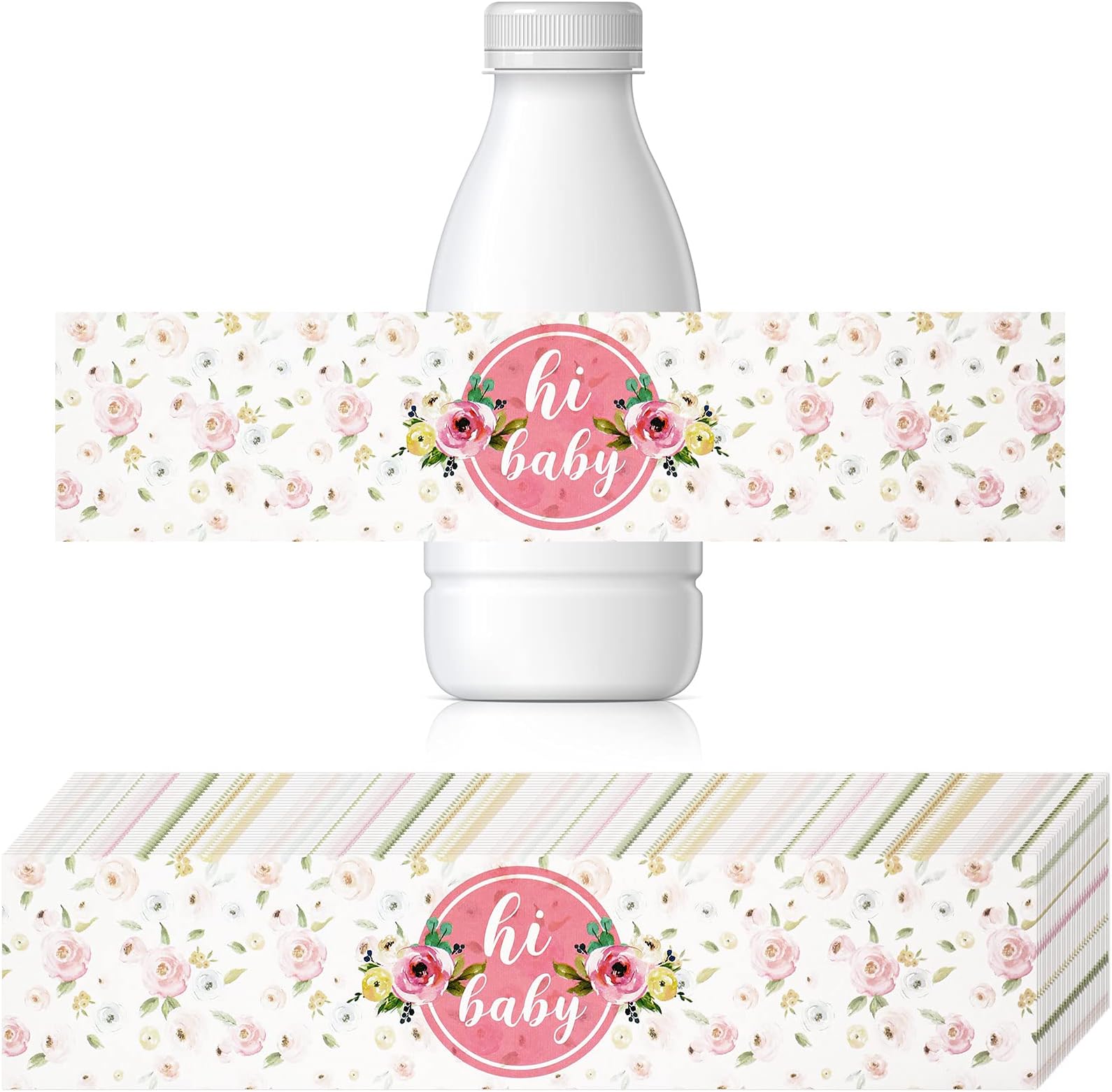 Amazon.com: Flower Water Bottle Labels Stickers Wedding Bottles Wraps ...