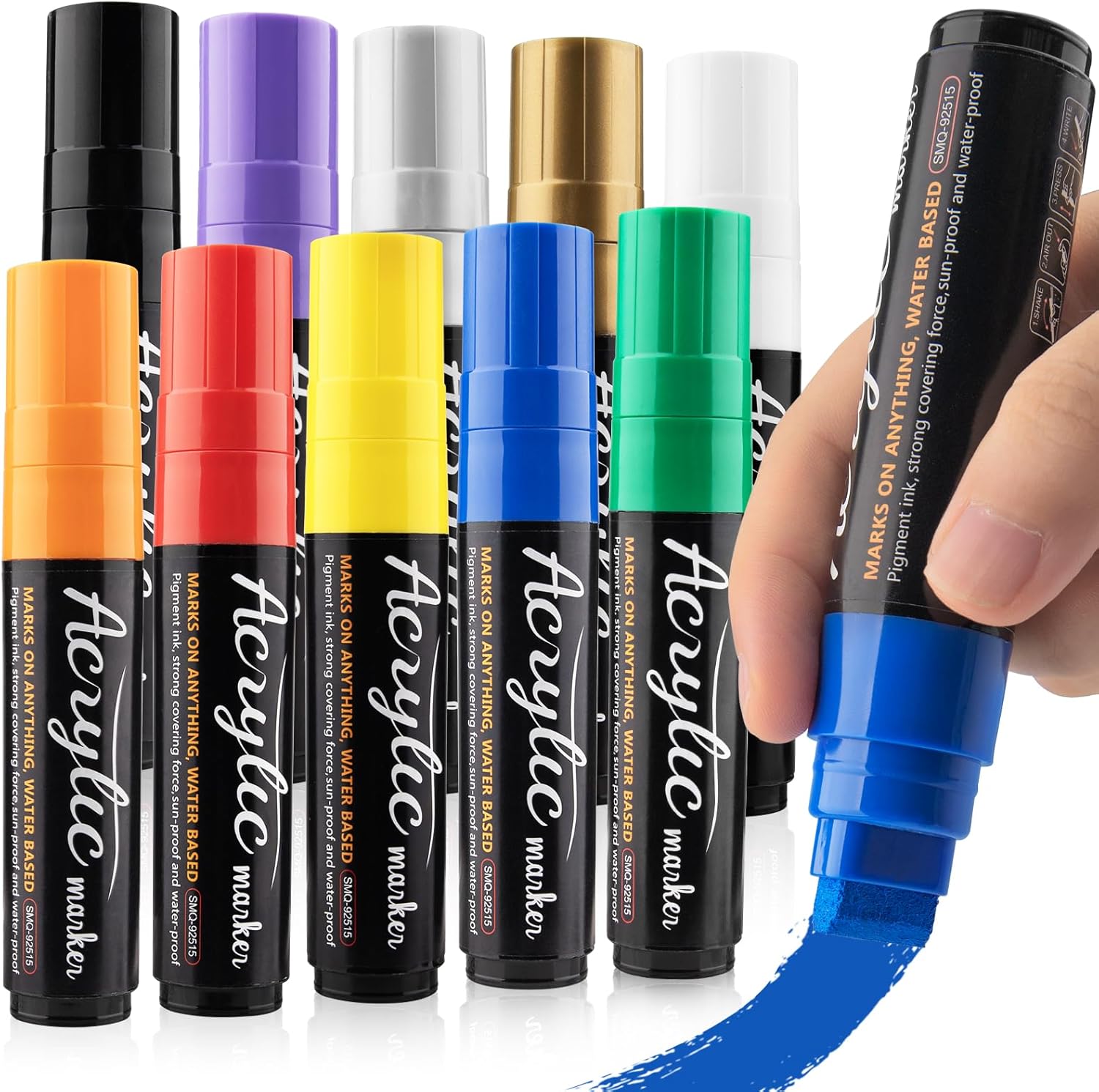 shirylzee Acrylstifte Marker Stifte,10 Farben 15mm Jumbo Stifte für ...