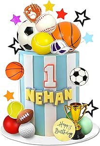Amazon.com: DRWATE Sports Cake Toppers Sports Cake Decoration with ...