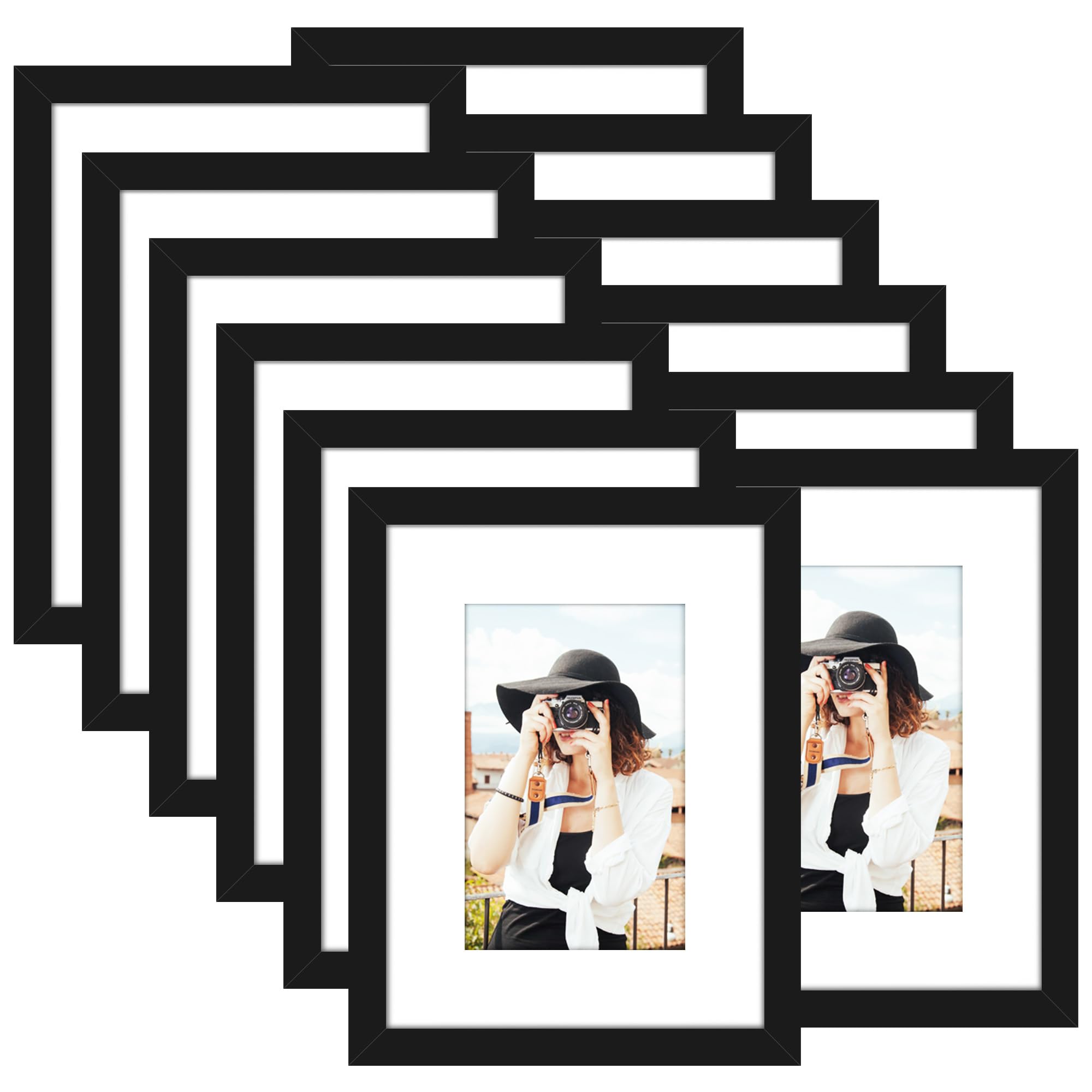 Amazon.com - Picrit 6x8 Picture Frame Set of 12, Display 4x6 with Mat ...