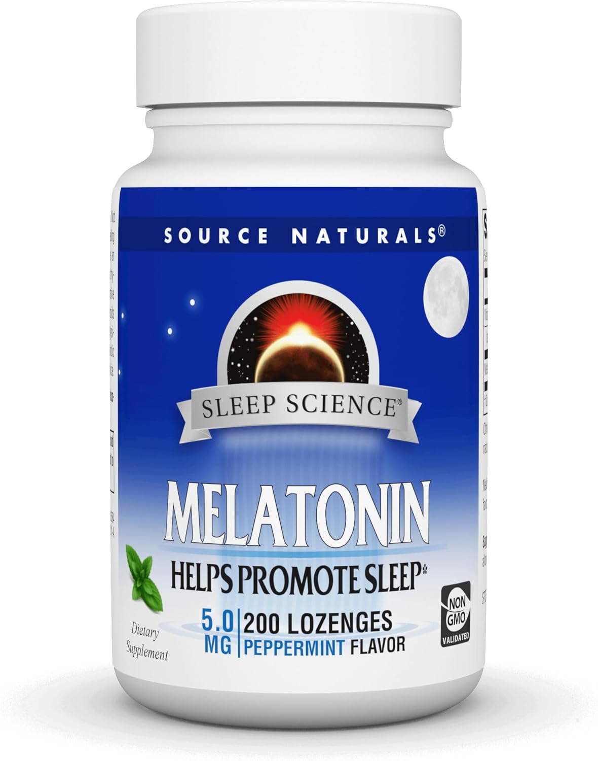 Amazon.com: Source Naturals Melatonin 5 mg - 200 Peppermint Flavored ...