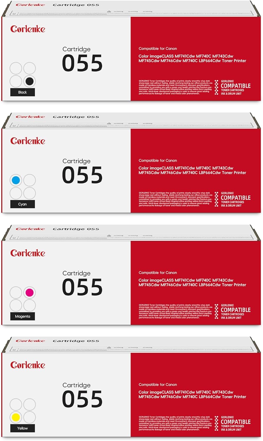 055 055H Toner Cartridge Replacement for Canon 055 055H Color ...