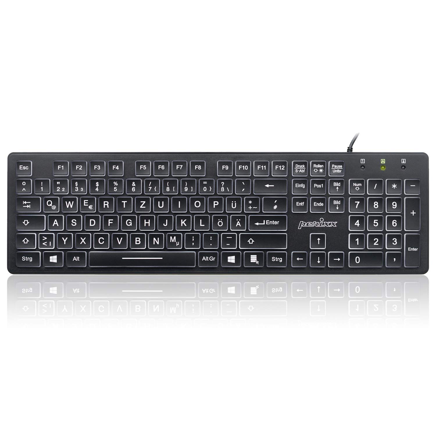Buy Perixx Periboard-317, wired keyboard with white LED backlight ...