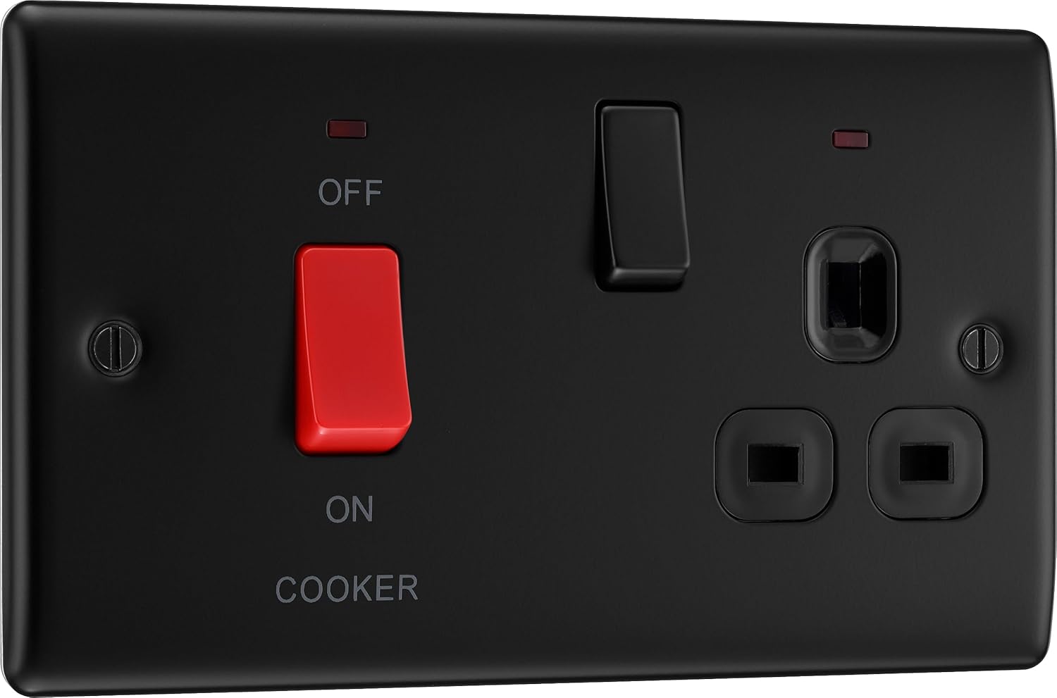 BG Electrical Cooker Switch with Socket and LED, Cooker Control Unit, Control Socket, Double ...