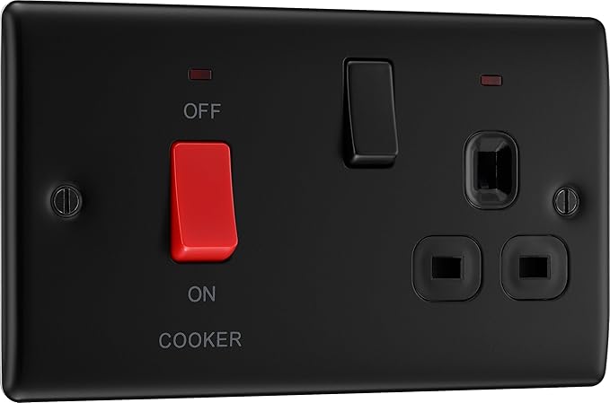 BG Electrical Cooker Switch with Socket and LED, Cooker Control Unit ...