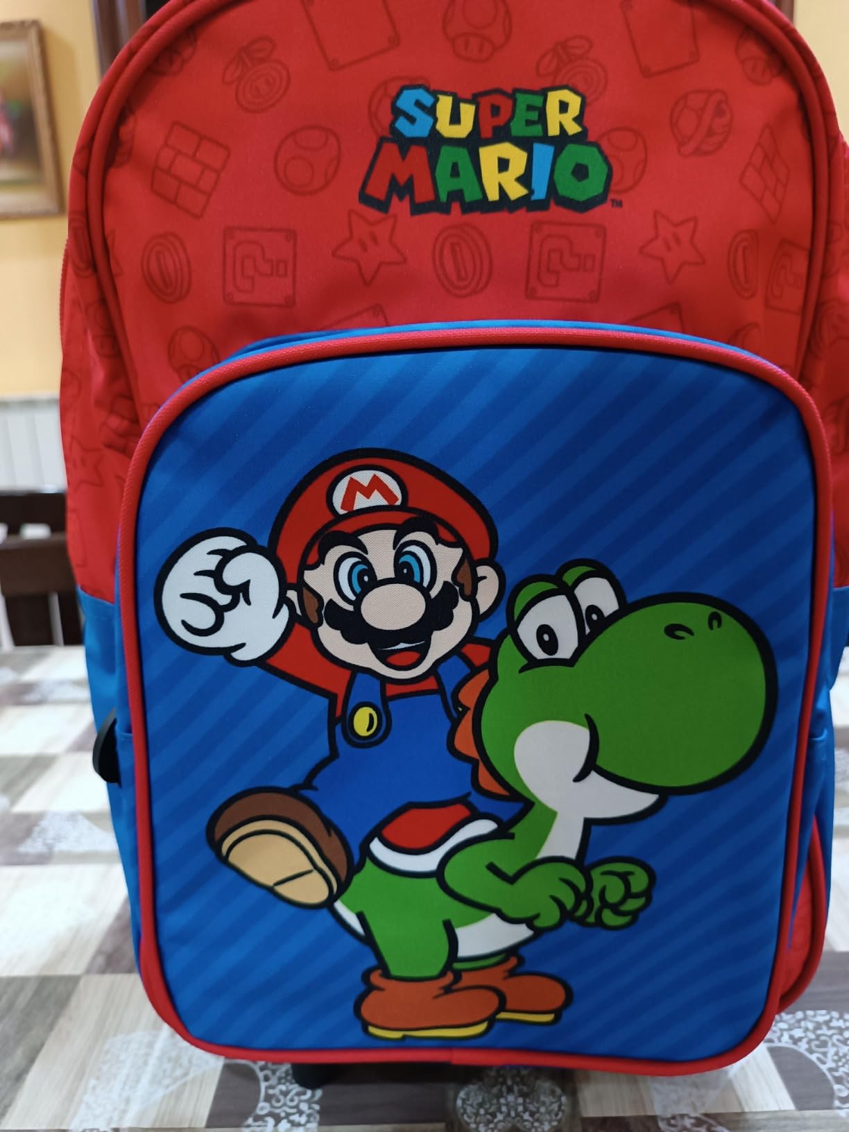 PERLETTI Zaino Trolley Super Mario Bambino Rosso Blu - Zainetto Bimbo ...
