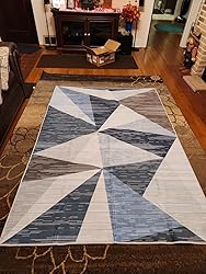 Amazon.com: HOMFINE Washable Modern Area Rug - Geometric Style 9x12 ...