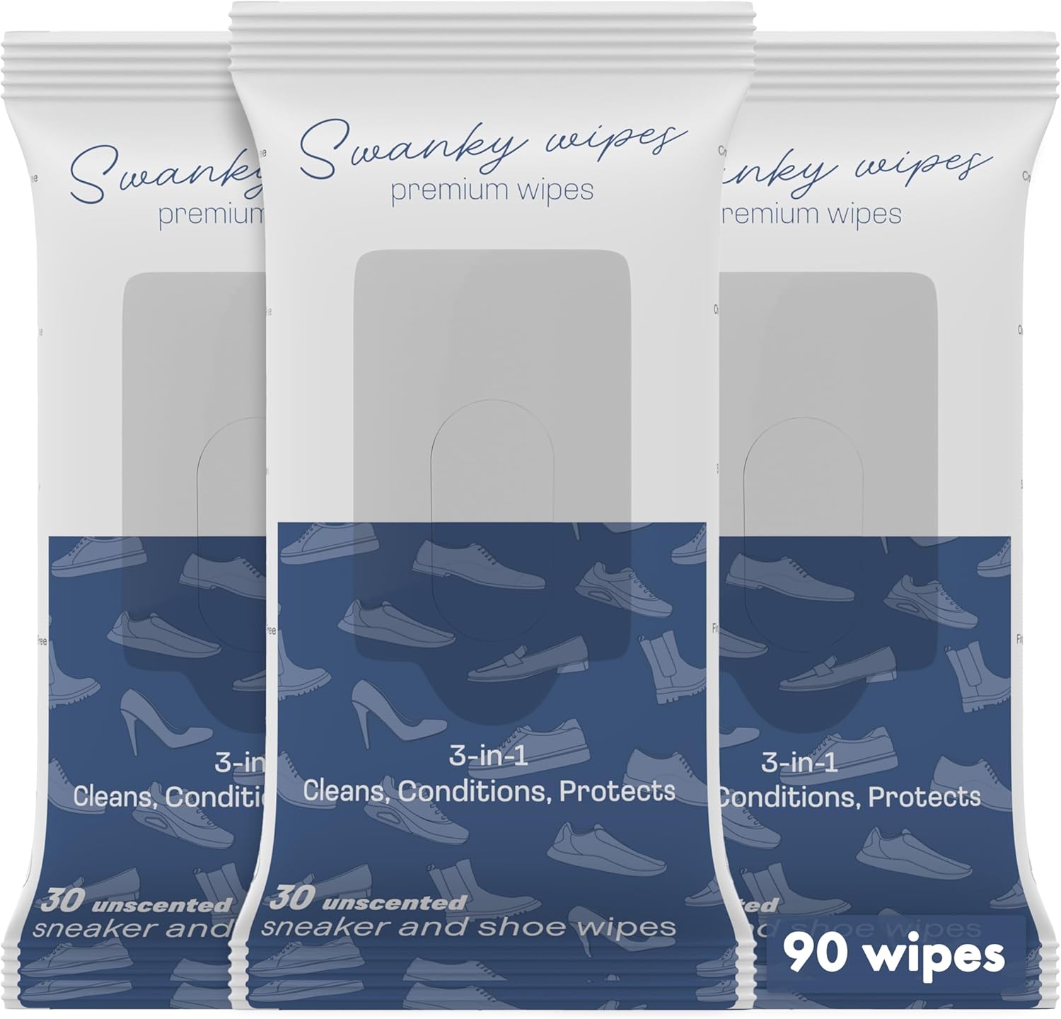 Amazon.com: Swanky Shoe Cleaner Wipes - Leather and Sneaker Cleaner ...