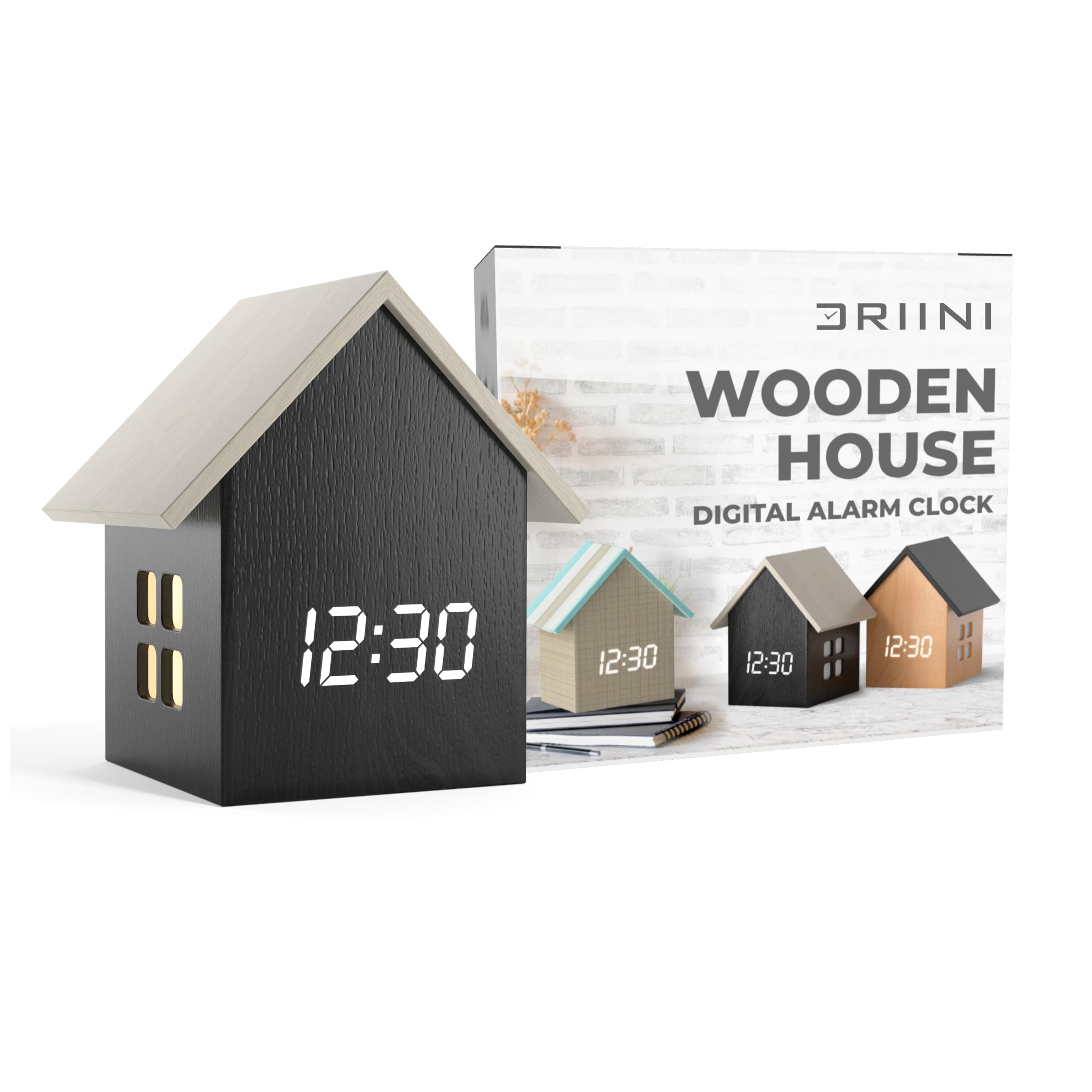 Amazon.com: Driini Digital House Shaped Alarm Clock with Temperature ...