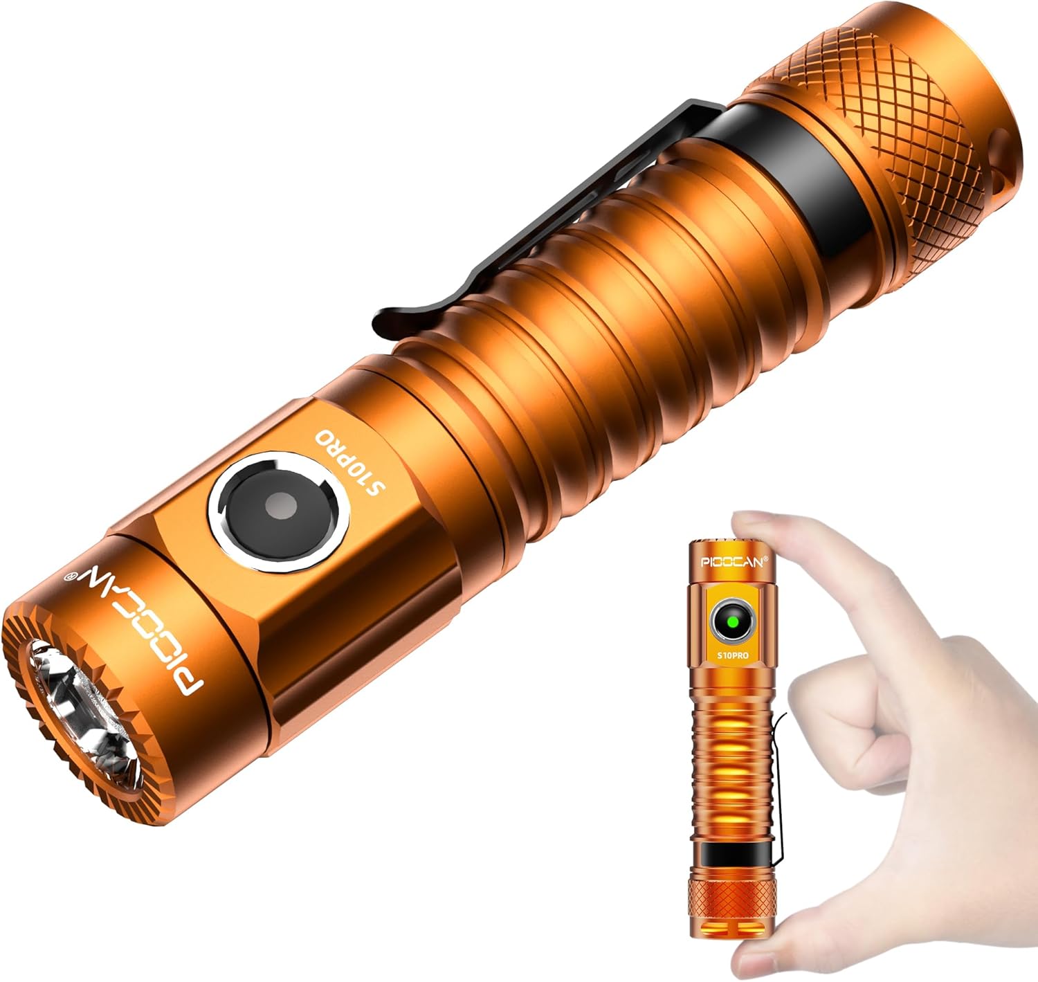 Amazon.co.jp: PIOOCAN S10Pro LED懐中電灯 充電式 明るい懐中電灯 2500ルーメン タクティカルEDC懐中電灯 ...