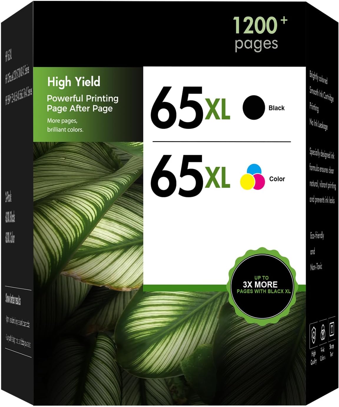 Amazon.com: Tonassy 65 65XL Tri-Color / 65 XL Black Ink Cartridges ...