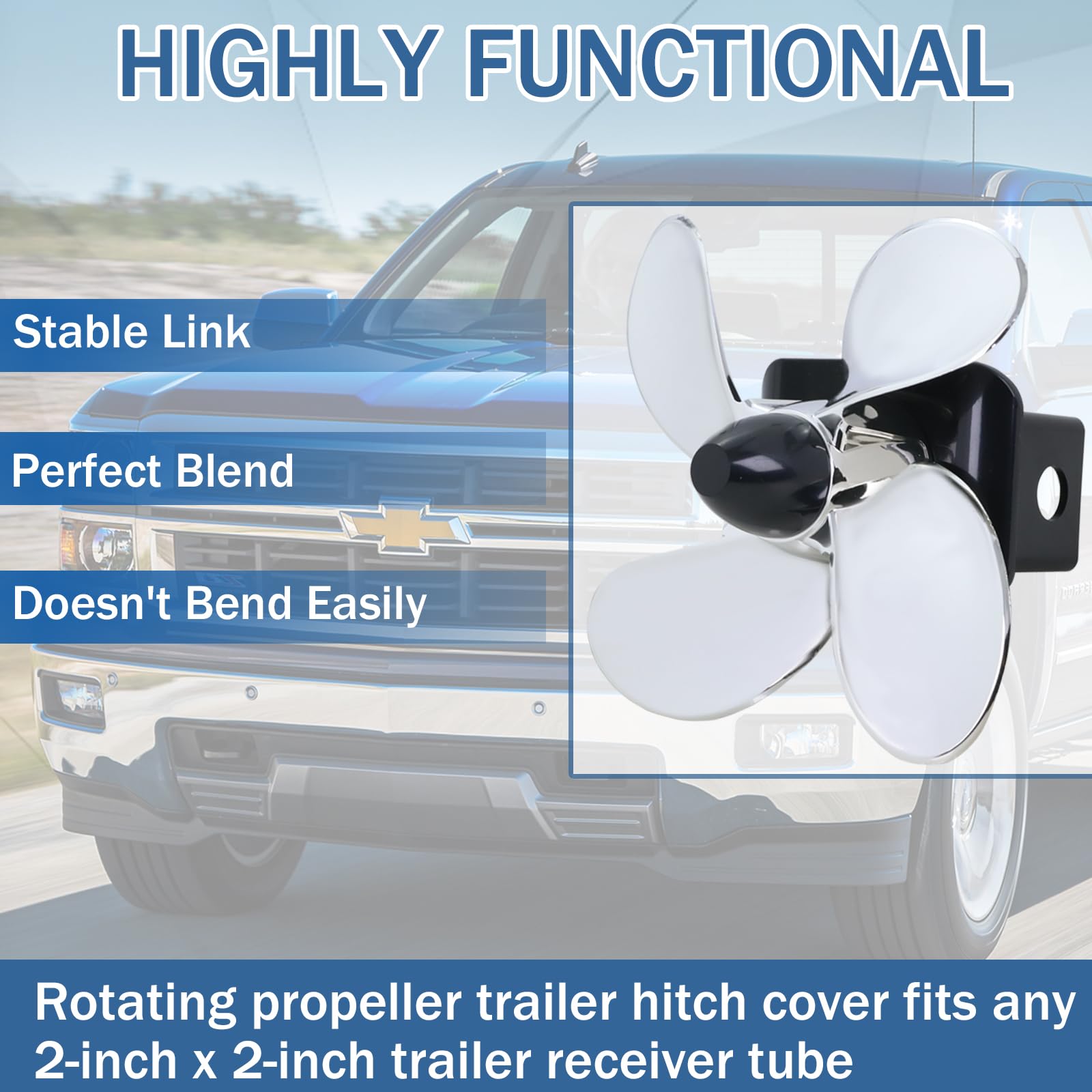 Snapklik.com : Tow Hitch Cover 77009, Spinning Propeller Trailer Hitch ...
