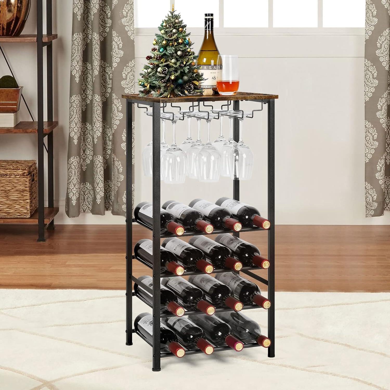 Amazon.com: Monarch Specialties 3347 Home Bar, Wine Rack, Metal, Black ...