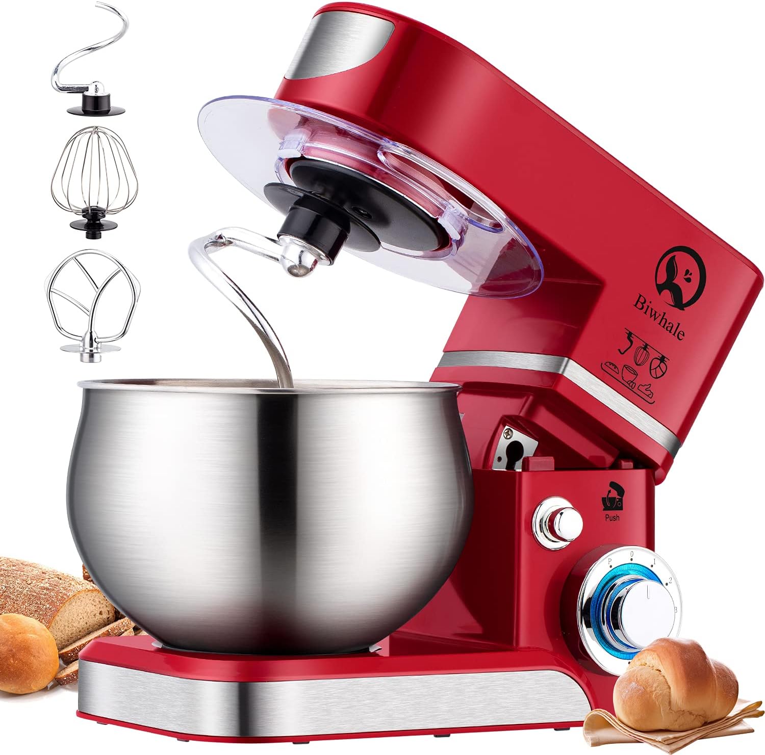 Amazon.com: Stand Mixer,6.5-QT 600W 6-Speed Tilt-Head Food Mixer ...