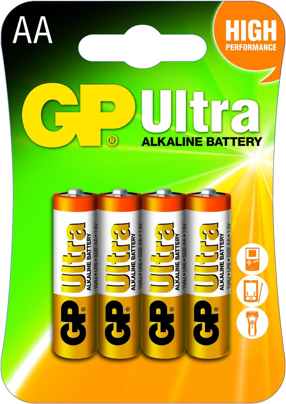 Amazon.com: GP Battery Ultra Alkaline AA 4's Eastern Europe Clamshell ...