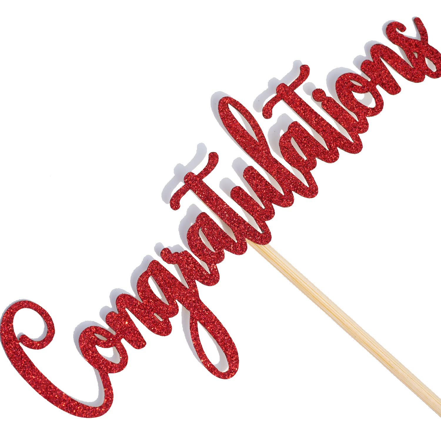 Snapklik.com : Red Glitter Congratulations Cake Topper - Congrats Cake ...