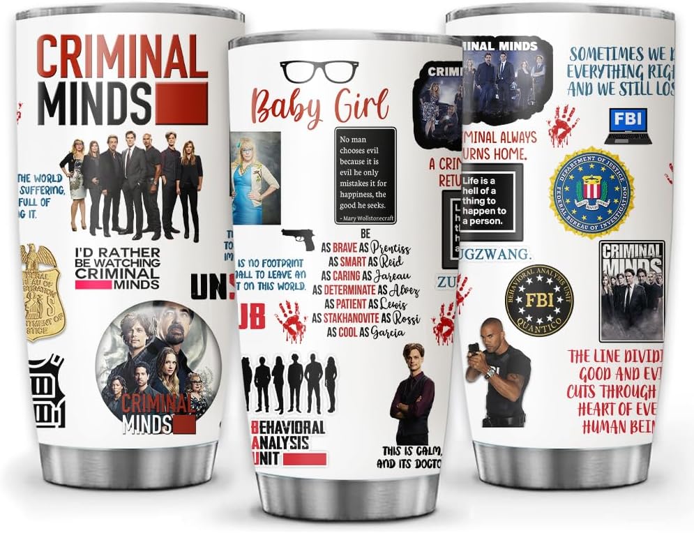 Amazon.com | Criminal Mind Tumbler, True Crime Caffeine and Crime Shows ...