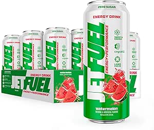 Bebida energética JetFuel - Limonada de fresa (12 bebidas, 16 onzas líquidas cada una) (12 PACK ...