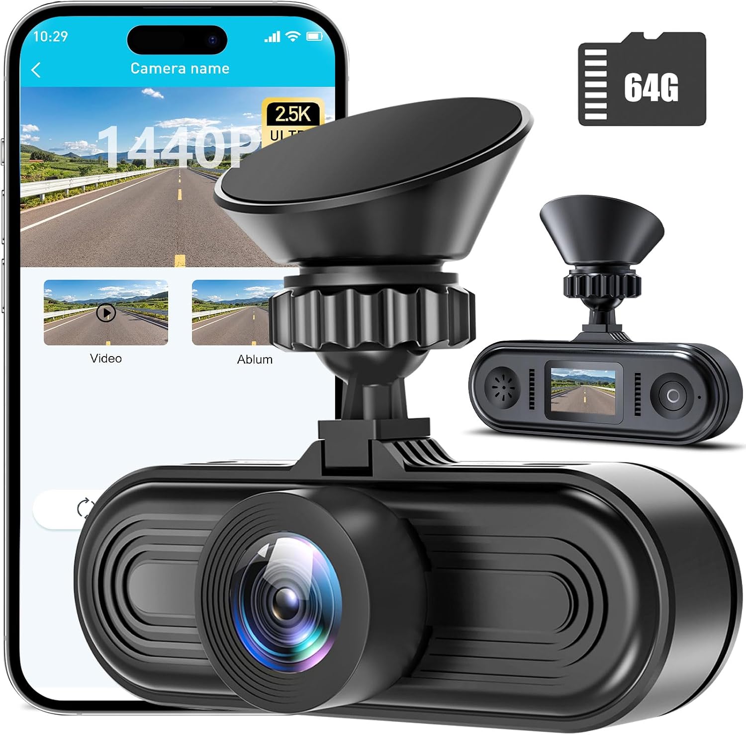 Amazon.com: 2.5K Dash Cam,WiFi Car Camera with 1.09 inch IPS Screen,2 ...
