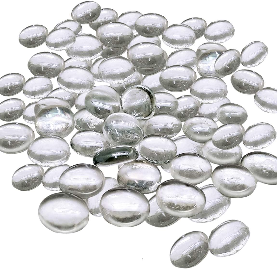 Amazon.com: Suhome Clear Flat Marbles, Pebbles, Glass Gems for Vase ...