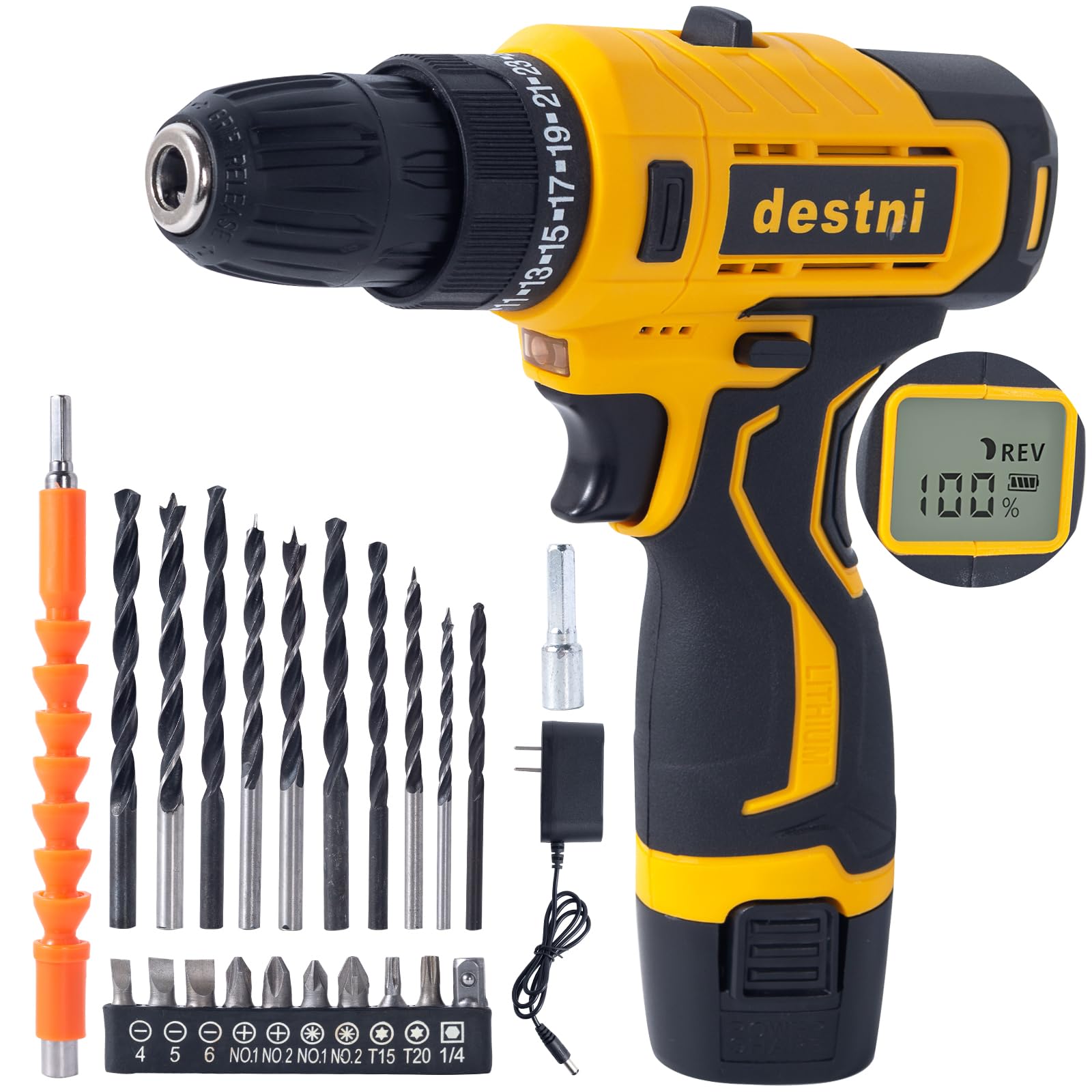 Amazon.com: Cordless Drill Set, 12V Power Drill Set with Battery ...