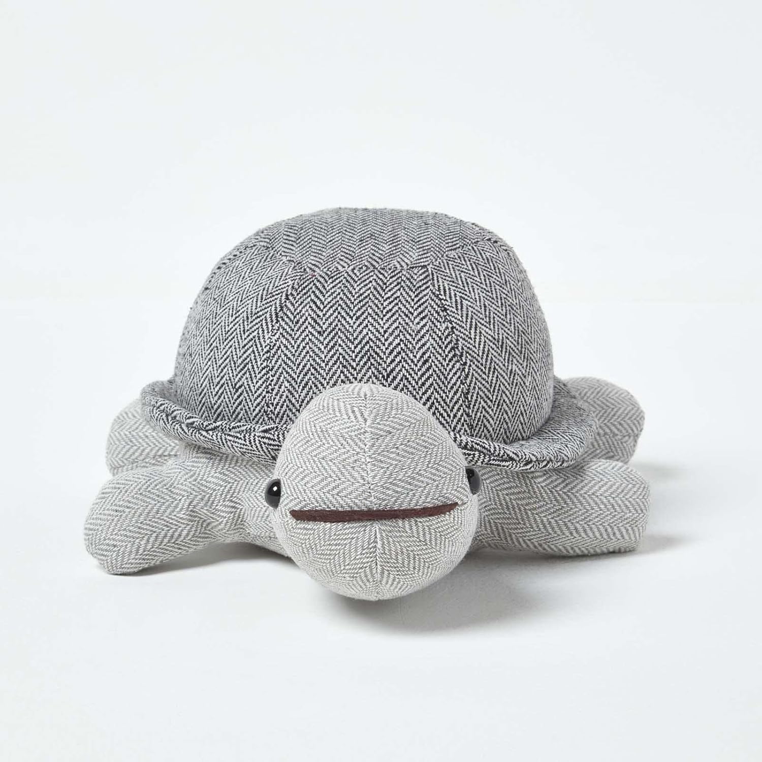 HOMESCAPES Grey Tortoise Door Stop Fabric Doorstop for Home Kitchen or ...