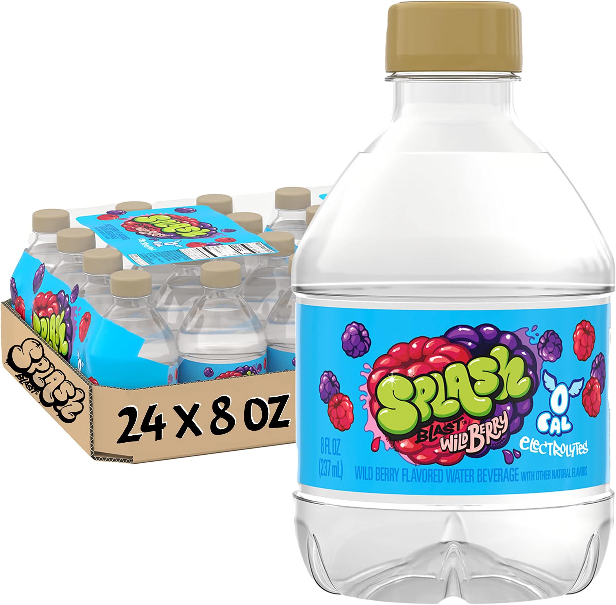Amazon.com: Splash Refresher, Wild Berry Flavor Water Beverage, 8 Fl Oz ...