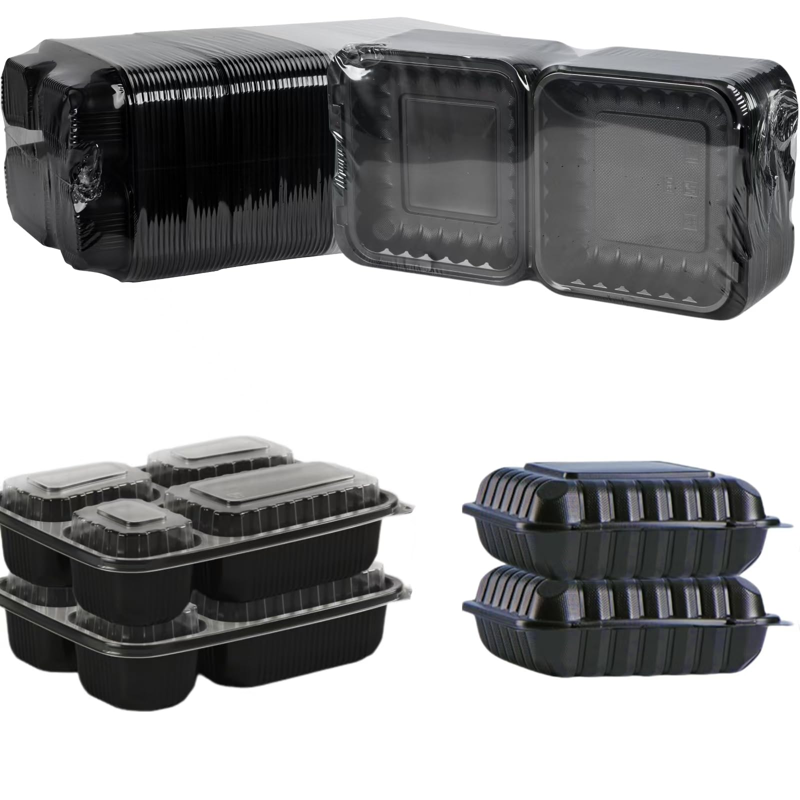 Amazon.com: FRESHPAK To Go Food Containers 40-Pack 34oz and Clamshell ...