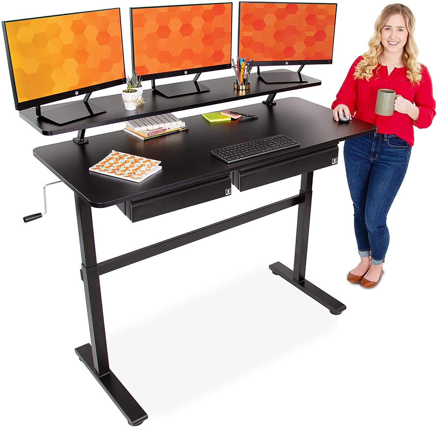 Buy Stand Steady Tranzendesk 55 Inch Standing Desk with Clamp On Shelf ...