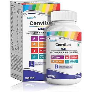 Healthvit Cenvitan Men Multivitamin & Multimineral with 26 Nutrients ...