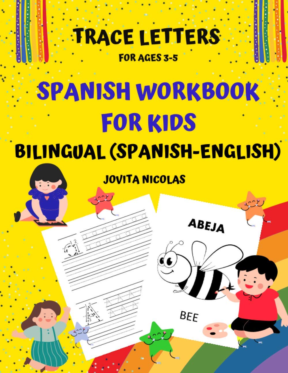 Trace Letters for Ages 3-5, Spanish Workbook For Kids Bilingual ...