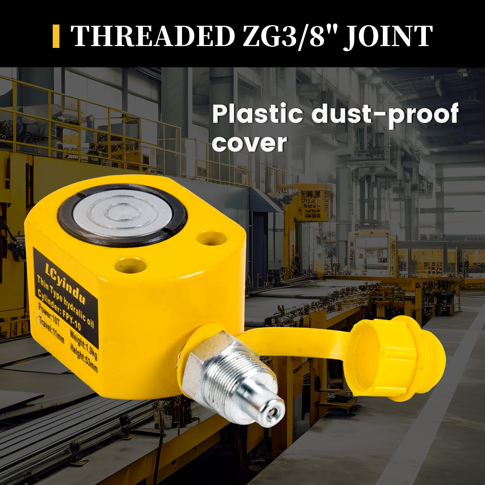 Snapklik.com : 10T Low Profile Stroke Hydraulic Ram Cylinder Jack 0.43 ...