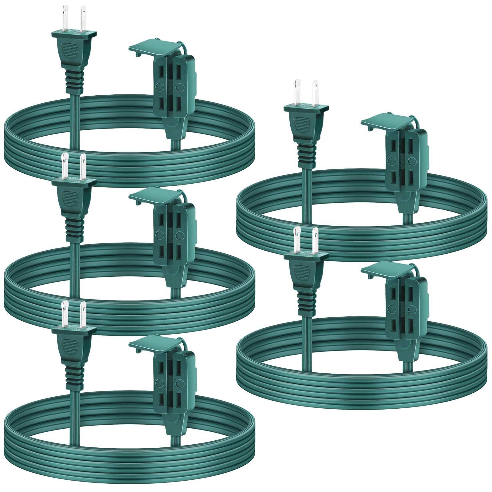Amazon.com: Copkim 5 Pack Christmas Indoor Extension Cord 6 ft ...